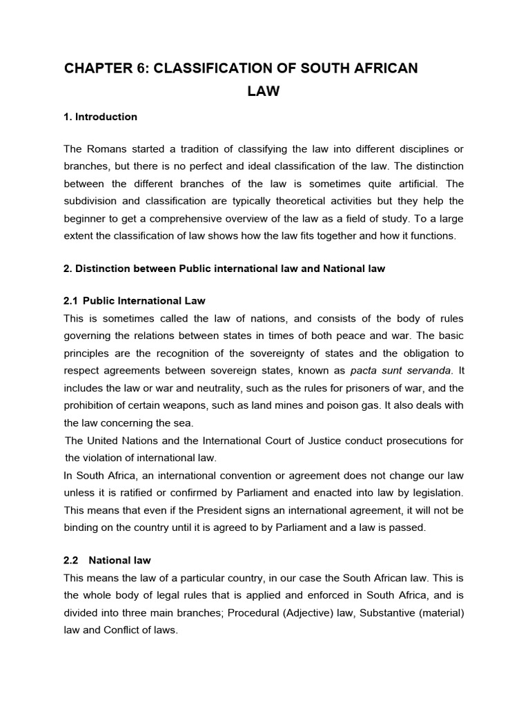 Classification of South African Law | PDF | Criminal Procedure In South ...