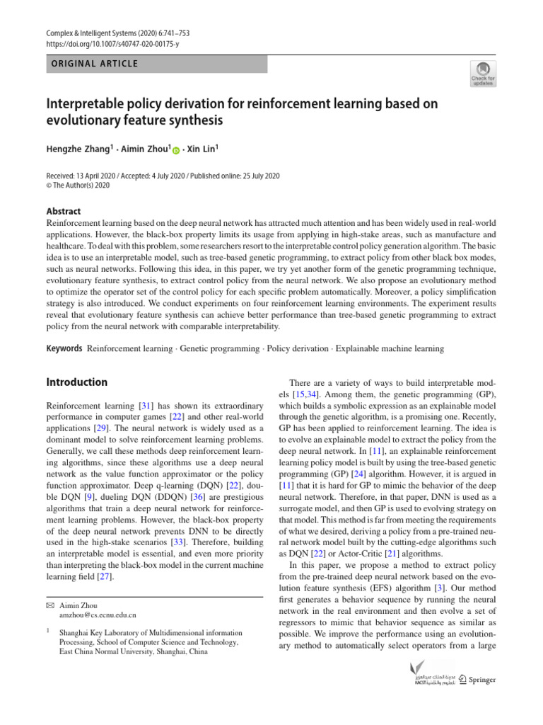 Zhang2020 Article InterpretablePolicyDerivationF | PDF | Artificial ... Zhang2020 Article InterpretablePolicyDerivationF | PDF | Artificial ...