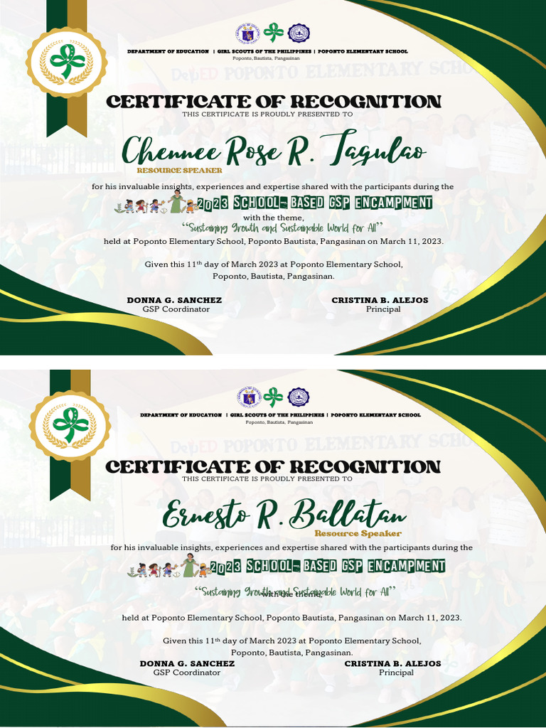 GSP Certificate Appreciation Participation Recognition KRA 5 3rd ...