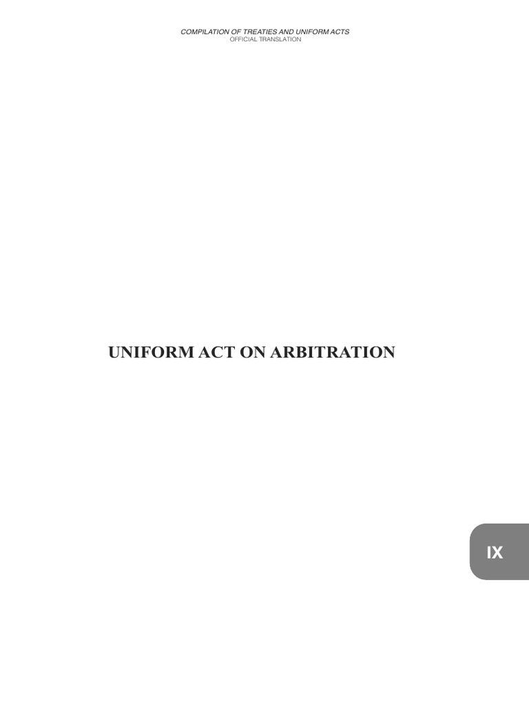 OHADA Uniform Act 1999 Arbitration | PDF | Arbitral Tribunal | Arbitration