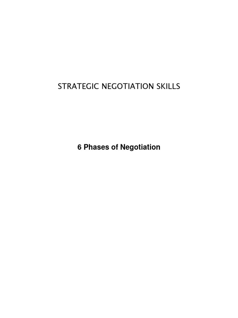 Neg Part 2-6 Phases | PDF | Negotiation | Social Psychology