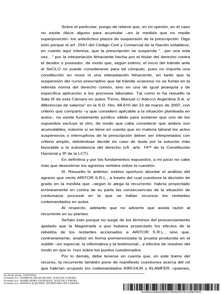 Fallo (2) - 4 | PDF | Estatuto de limitaciones | Gobierno