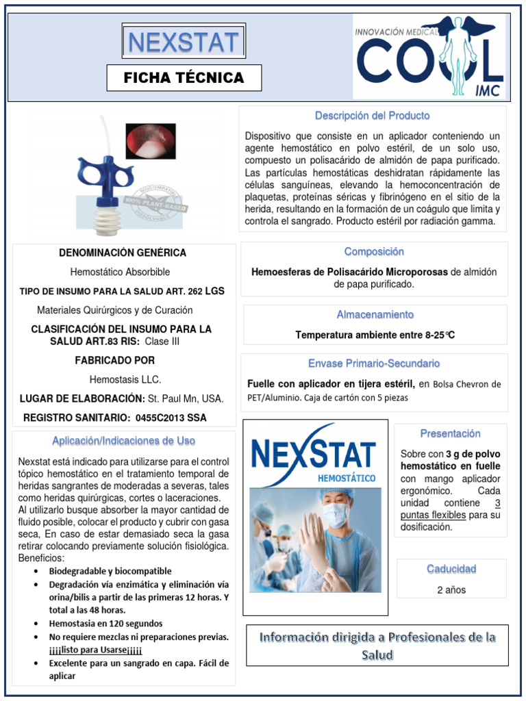 Nexstat: Agente Hemostático Tópico | PDF | Hemostasia