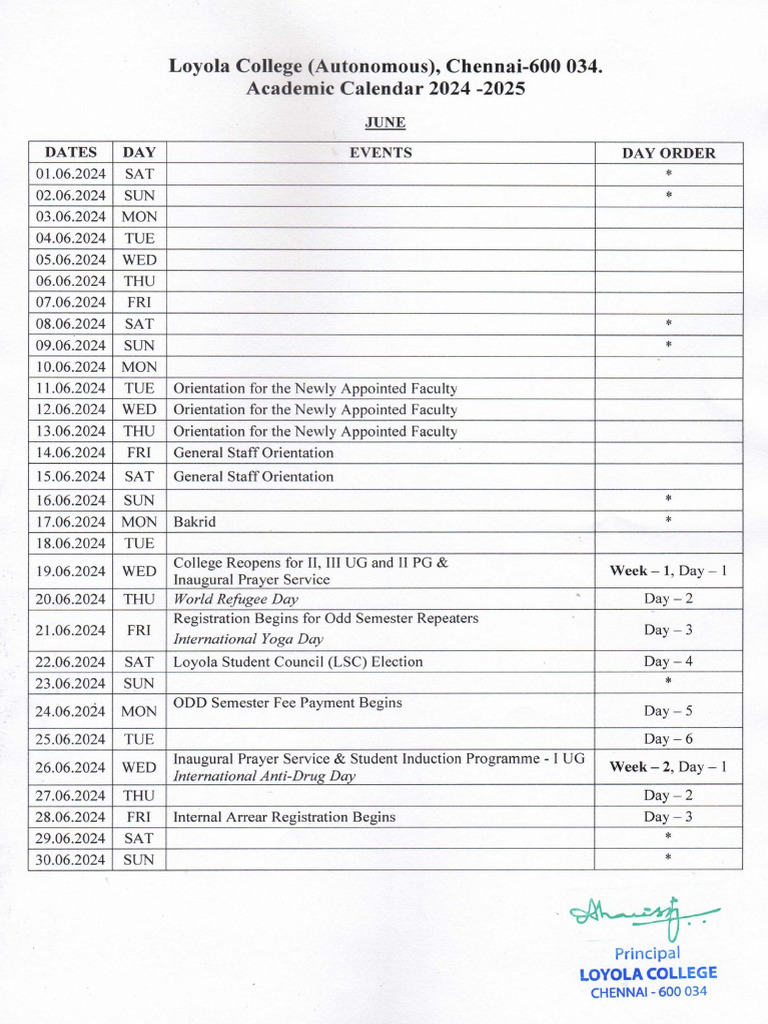 Academic Calendar 2024 - 2025 | PDF