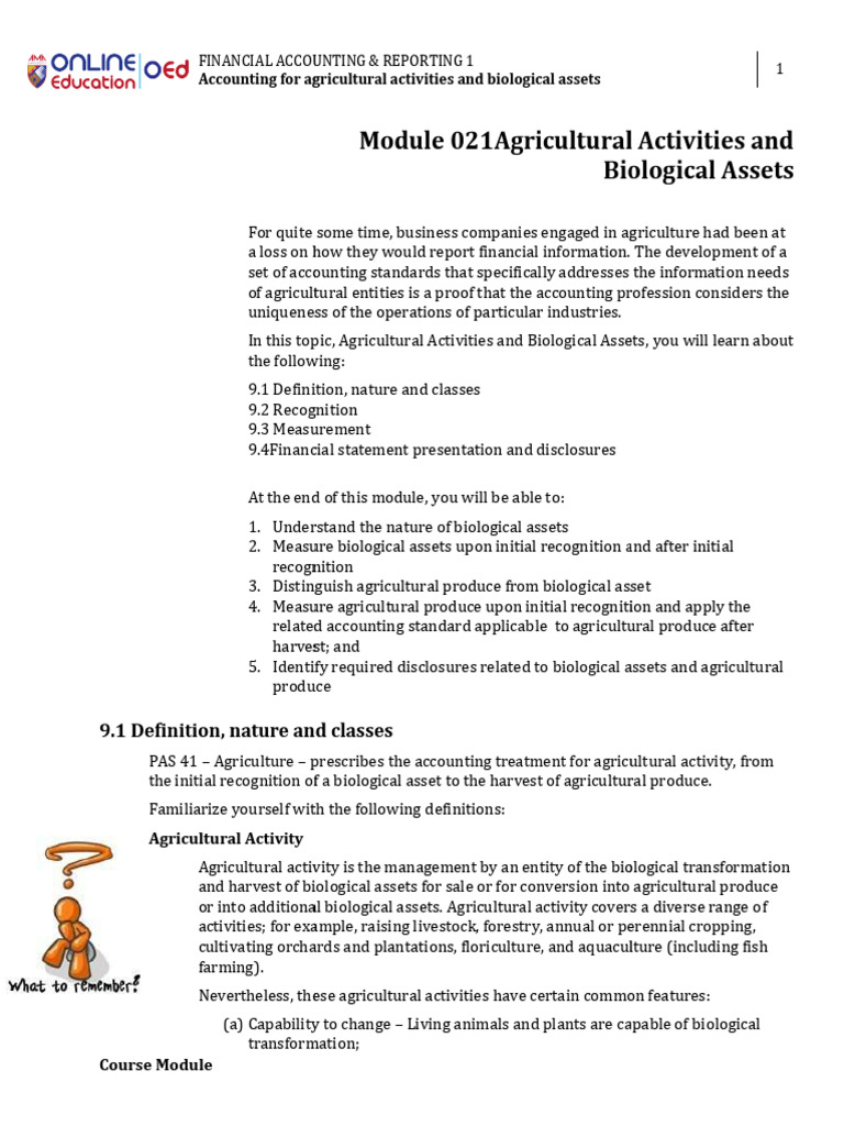 W9 Module 021agricultural Activities and Biological Assets | PDF | Fair ...