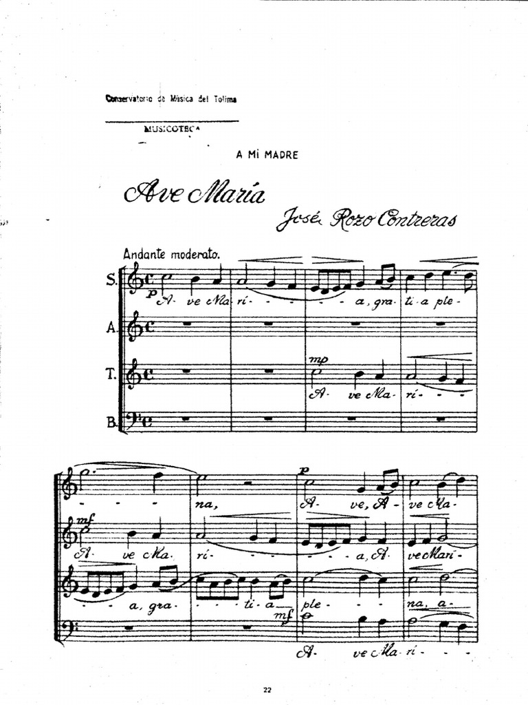 Ave Maria, Jose Rozo C. | PDF