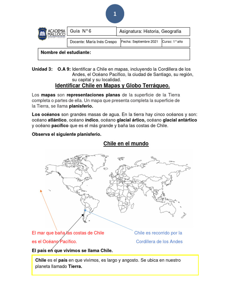 Guia 6 Historia 1 | PDF | Chile | Américas