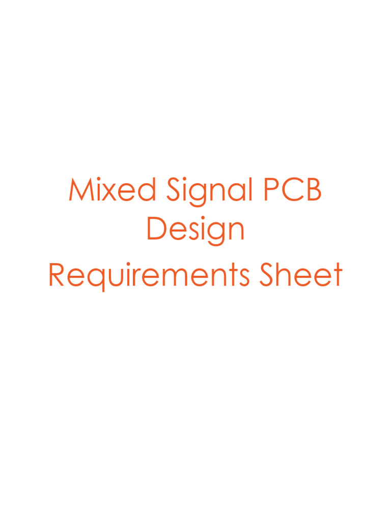 Mixed Signal PCB Design Requirements | PDF