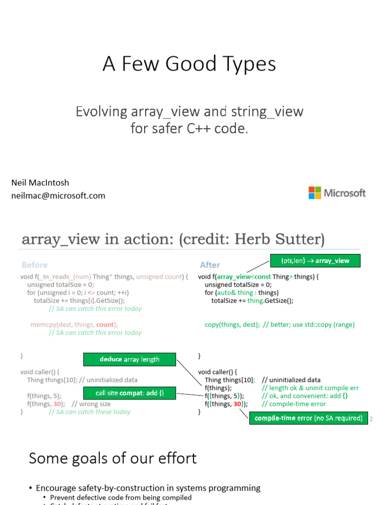 A Few Good Types Neil Macintosh Cppcon 2015 Pdf Pointer