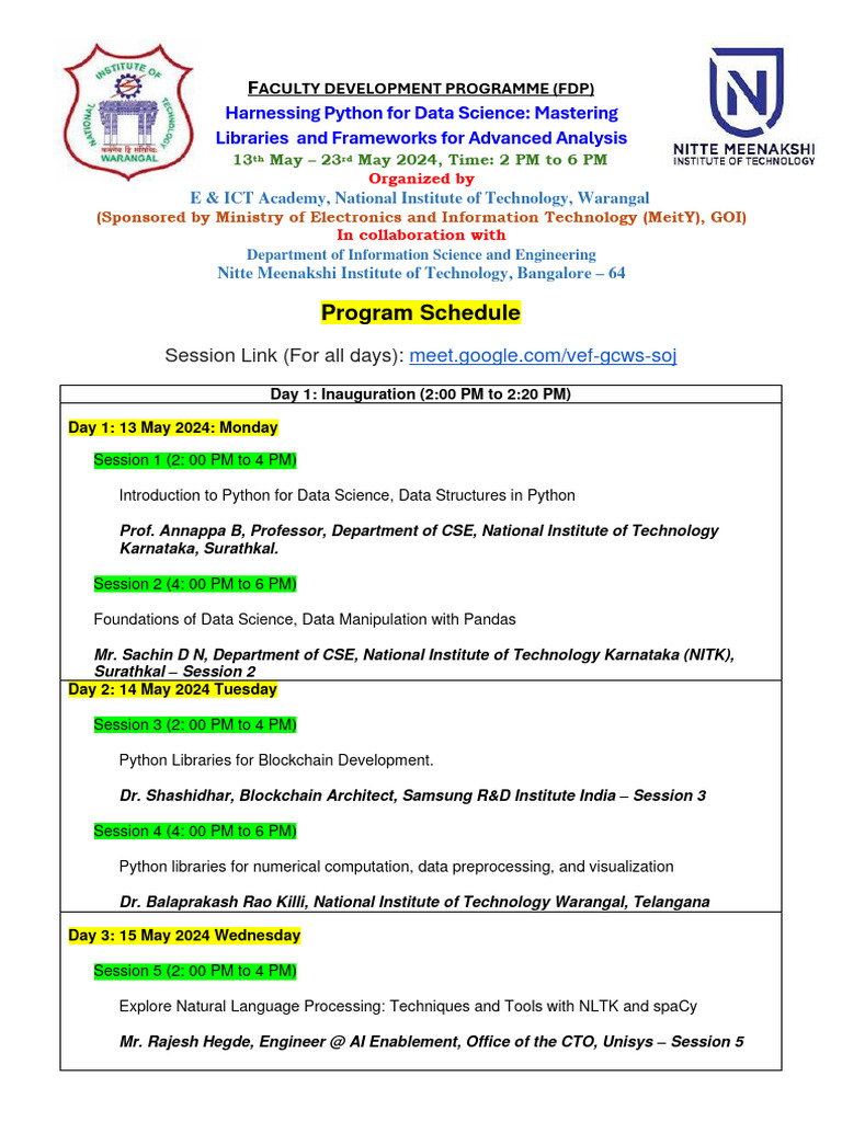 Program Schedule | PDF | Computing | Computer Science