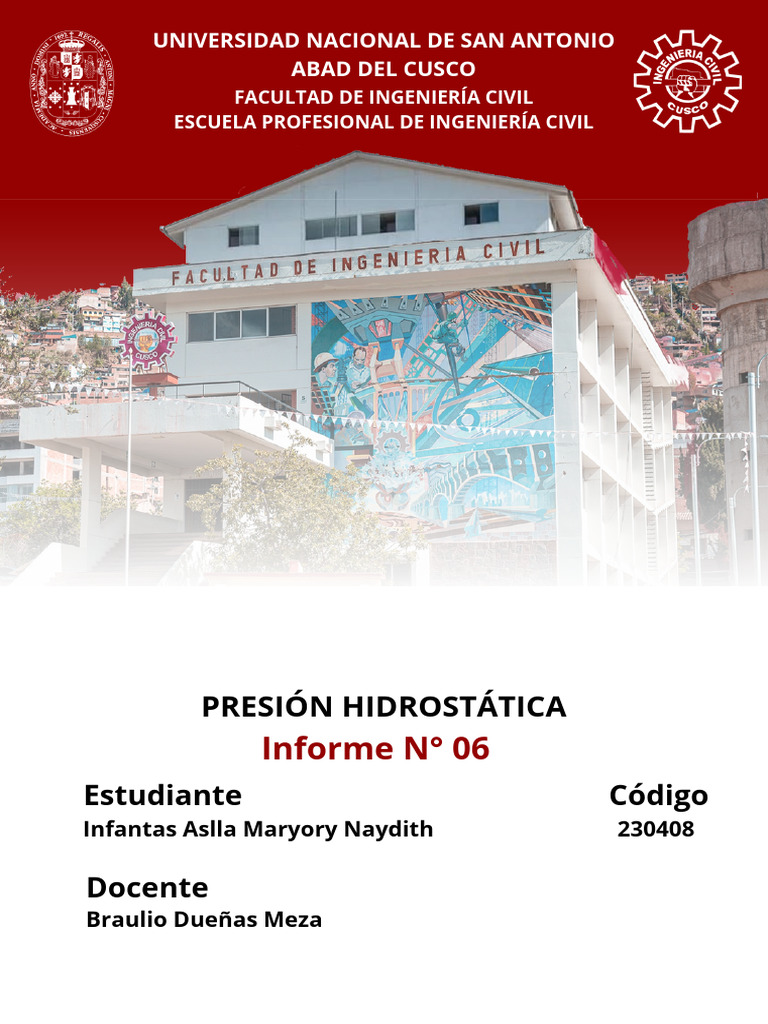 Informe de Laboratorio 6 230408 | PDF | Presión | Pascal (Unidad)