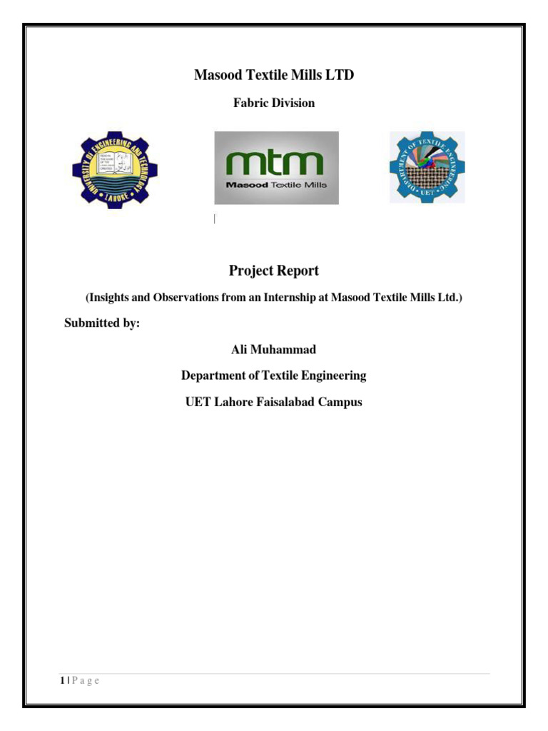 Project Report MTM12-1 | PDF | Dyeing | Textiles