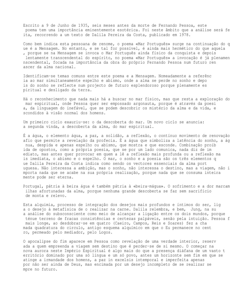 A importância esotérica do poema 'Mar Português' de Fernando Pessoa à ...