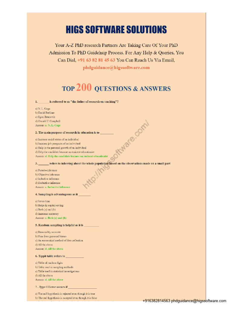 Research Methodology Question Bank With Answers PDF 1 | PDF | Business