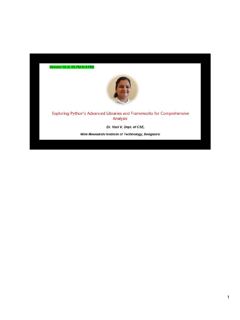 Advanced Libraries and Frameworks For Comprehensive Analysis - v1 | PDF ...