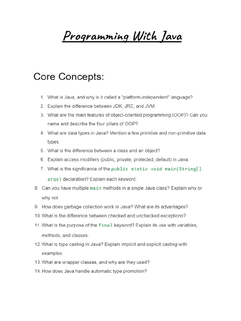 Programming in Java | PDF