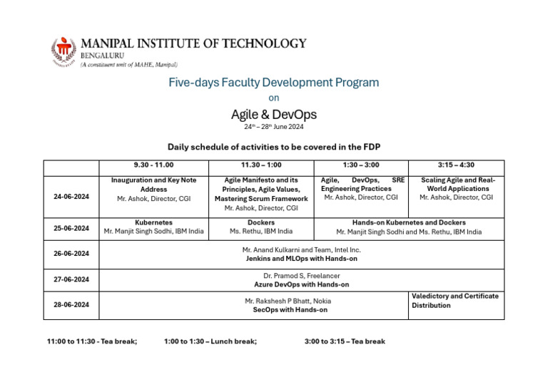 Faculty Program on Agile & DevOps | PDF | Art | Computers