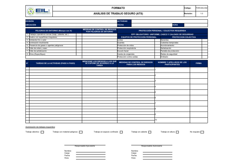 Llenado de ATS: Formato y Ejemplos | PDF