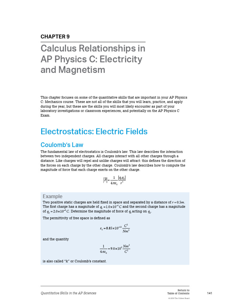 AP Physics C EM Math Laboratory Skills REQUIRED | PDF | Flux | Capacitor