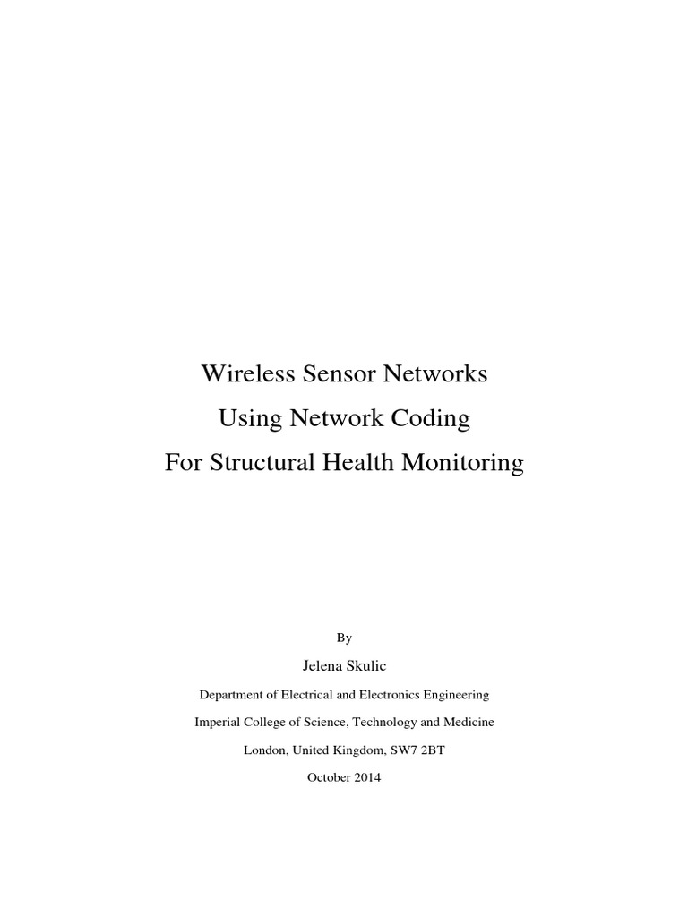 Wireless Sensor Networks Using Network Coding For Structural Health Monitoring (PDFDrive) | PDF ...