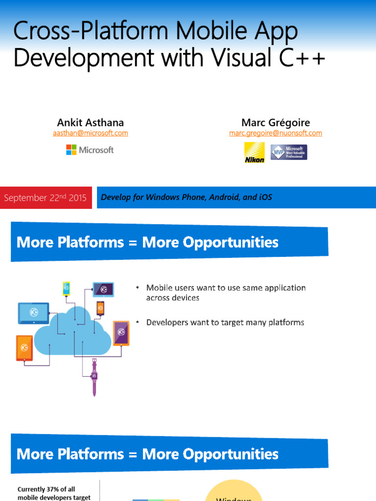 Cross-Platform Mobile App Dev With VC++ - Ankit Asthana and Marc Gregoire - CppCon 2015 | PDF ...