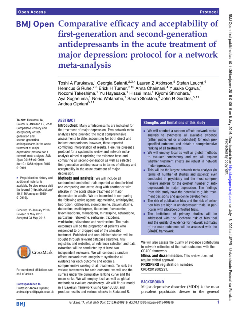 First Generation and Second Generation | PDF | Selective Serotonin ...