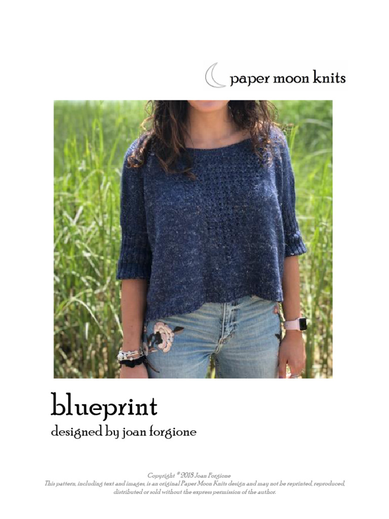 Blueprint For Paper Moon Knits v-4 | PDF | Knitting | Basic Knitted Fabrics