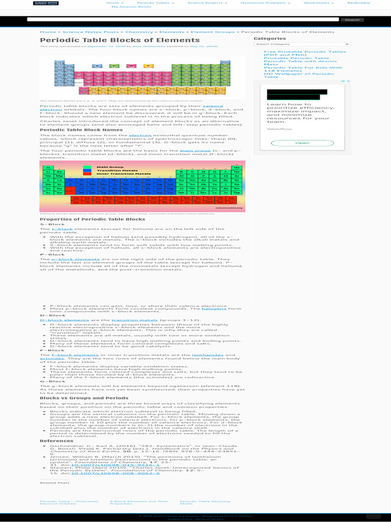 Understanding Periodic Table Blocks | PDF | Periodic Table | Atoms