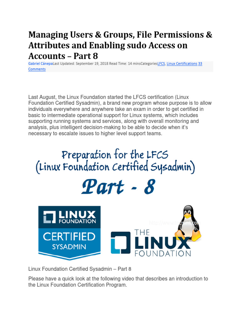 Manage Users and Groups in Linux | PDF | Superuser | Sudo
