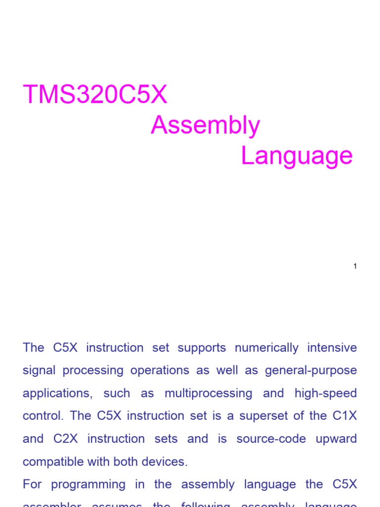 5 TMS320C5X Assembly Language | PDF | Assembly Language | Computer Data
