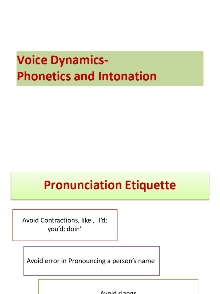 Voice Dynamics-Phonetics and Intonation | PDF | Syllable | Consonant