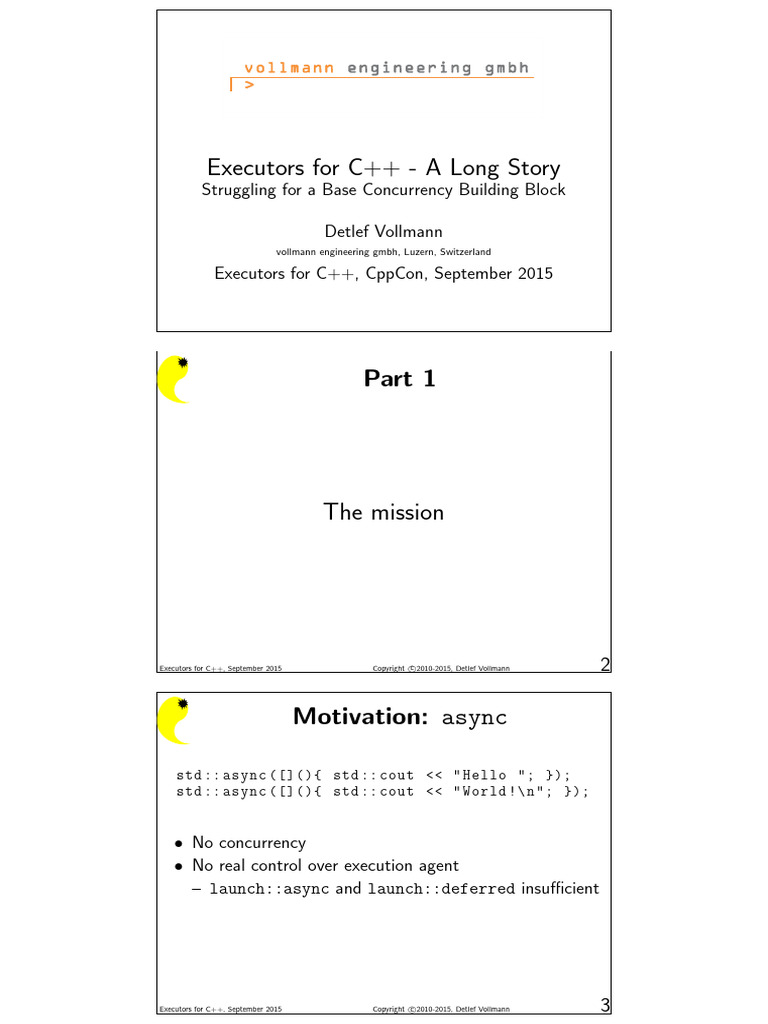 Executors For C++ - A Long Story - Detlef Vollmann - CppCon 2015 | PDF ...