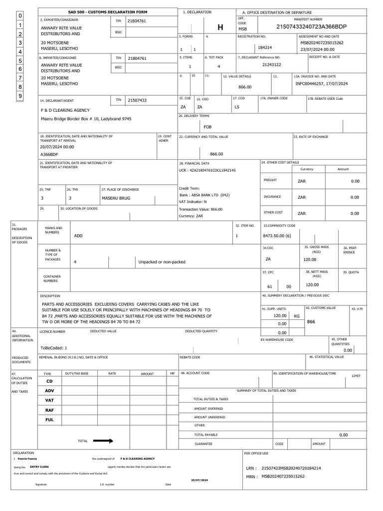 25 July 2024 Sad500 Anwary | PDF | Taxes | Value Added Tax