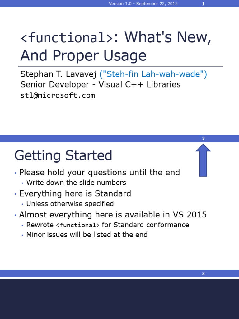 Functional - What's New, and Proper Usage - Stephan T. Lavavej - CppCon 2015 | PDF | Anonymous ...