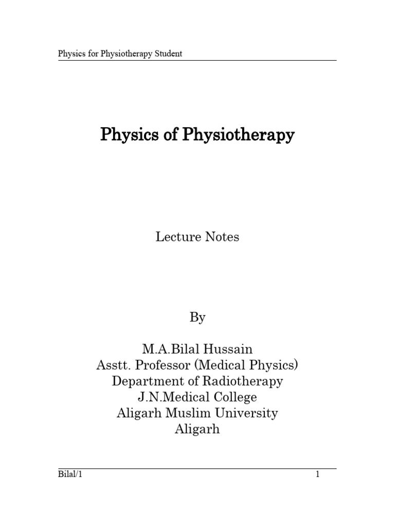 Basic Physics For PhysioTherapy (PhysioTimes) | PDF | Electric Charge | Electrical Resistance ...