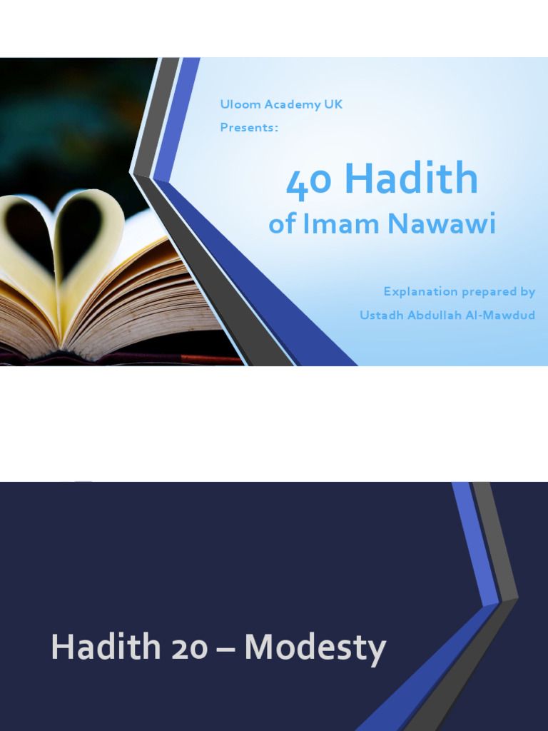 Understanding Haya' in Islam: Hadith 20 | PDF | Prophets And Messengers ...