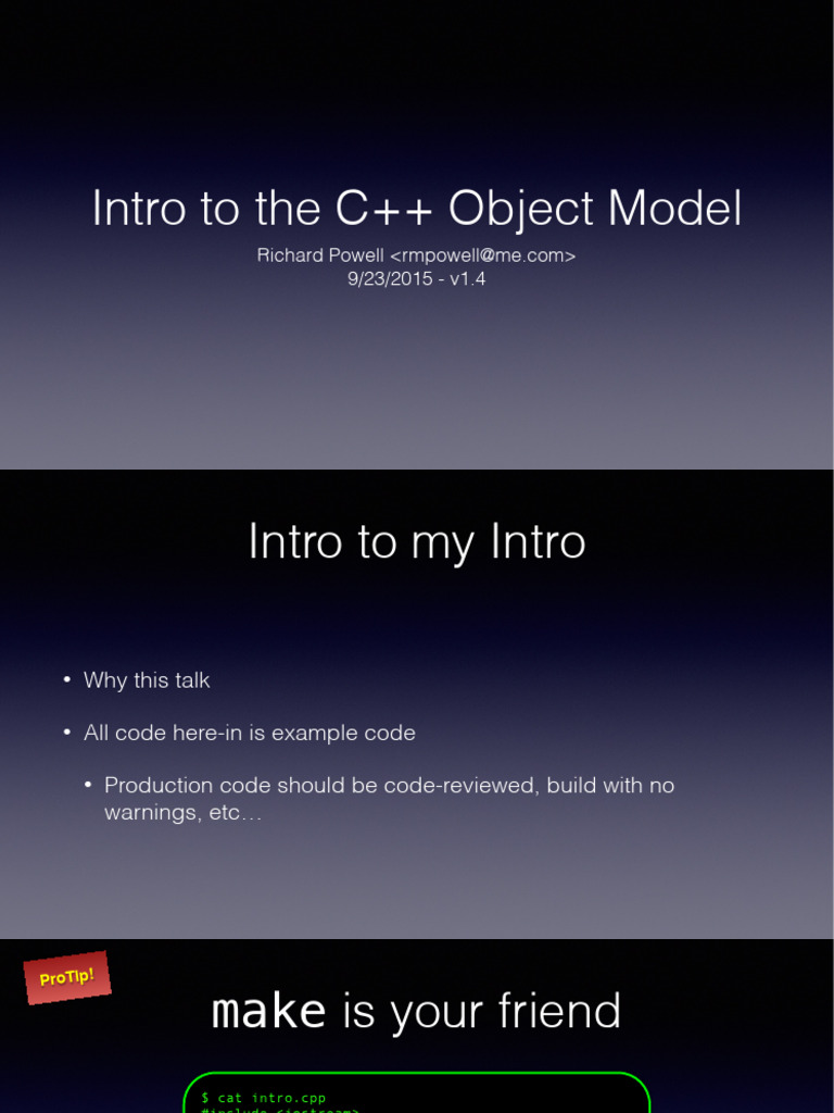 Intro To C Object Model Richard Powell Cppcon 2015 Pdf Computer Programming Software