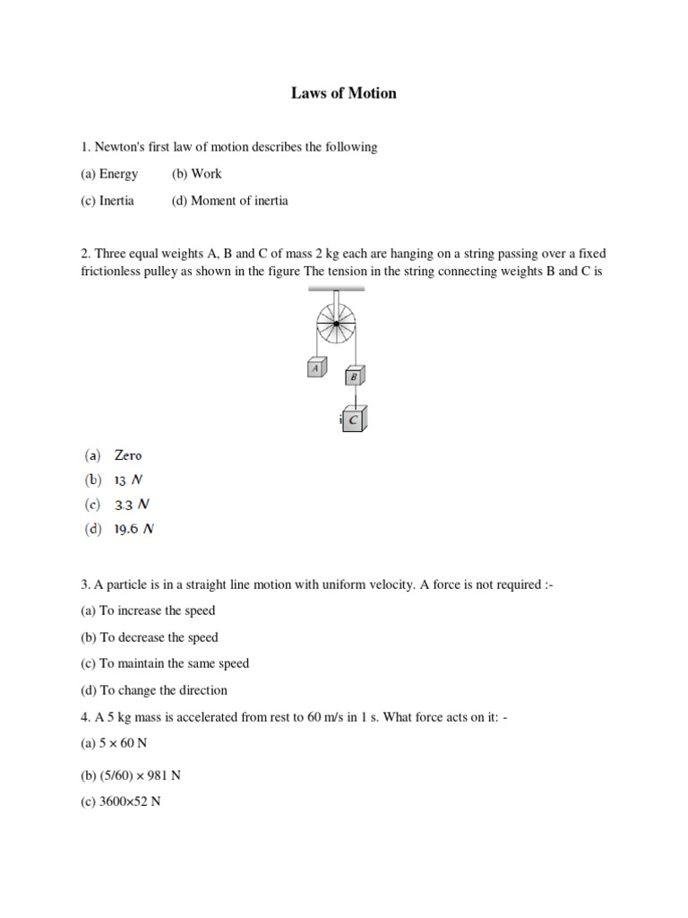 NEET Objective Questions | PDF | Force | Angular Momentum