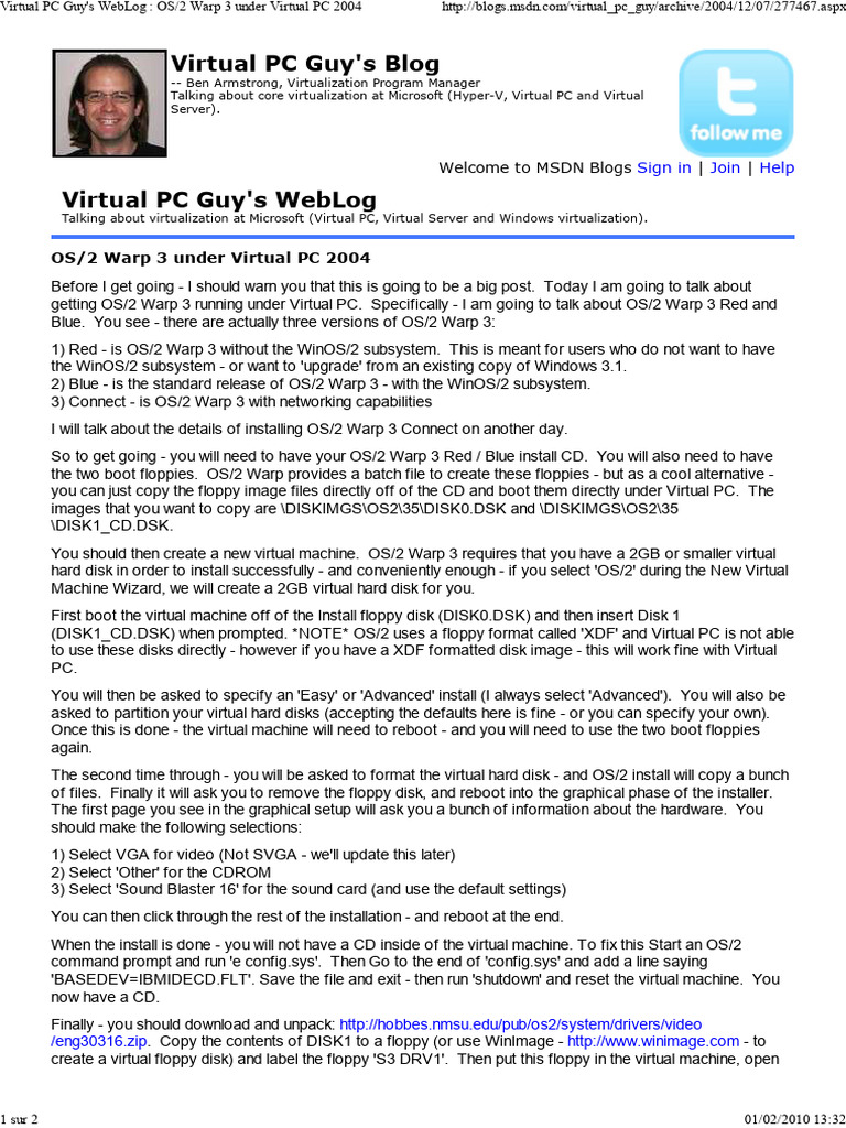 OS2 Warp3 Virtual PC | PDF | Computer Science | Computing