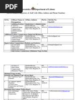 District Labour Office Contacts MP | PDF