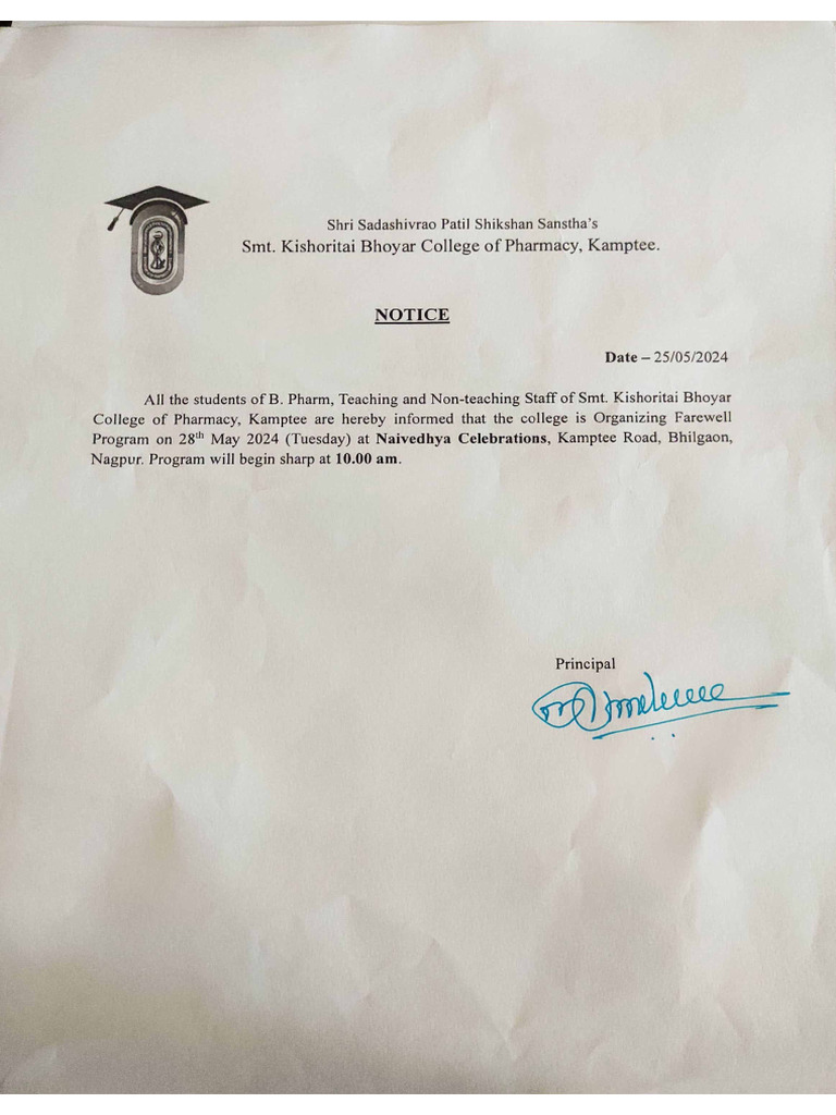 Notice Farewell Degree | PDF