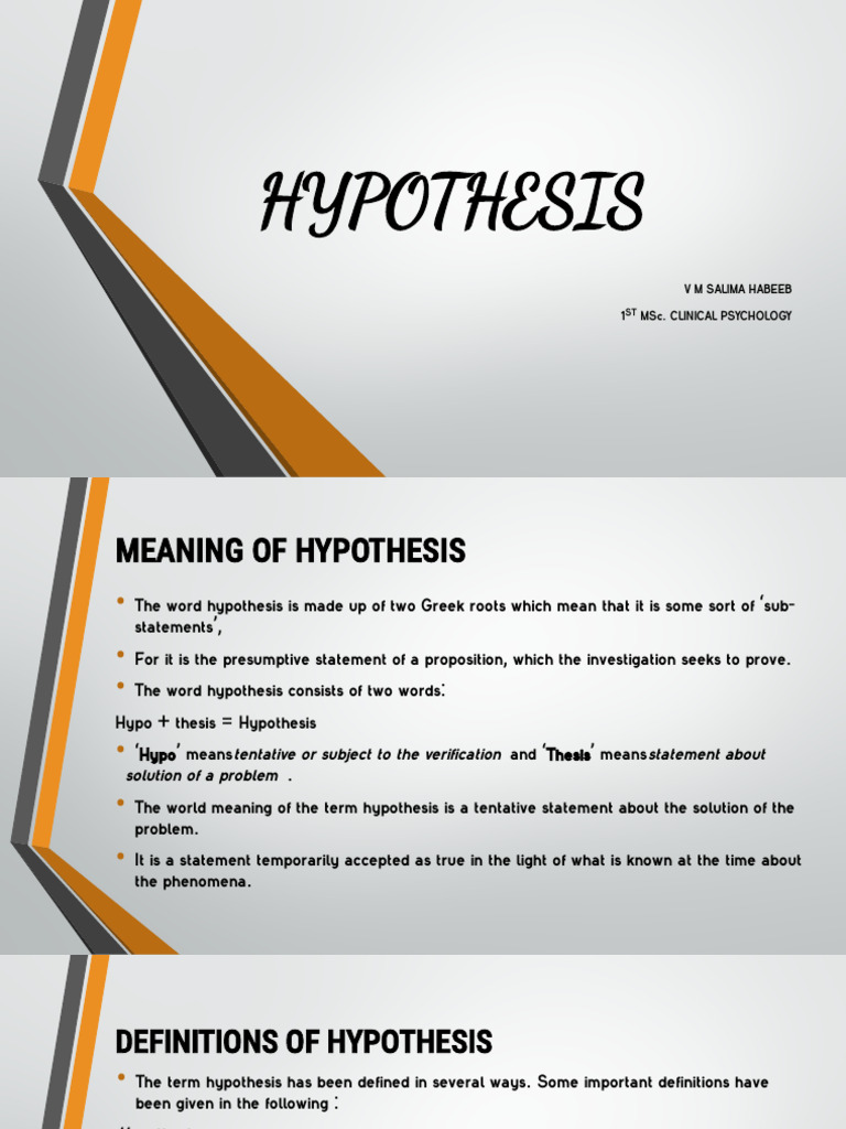 Hypothesis | PDF | Type I And Type Ii Errors | Hypothesis
