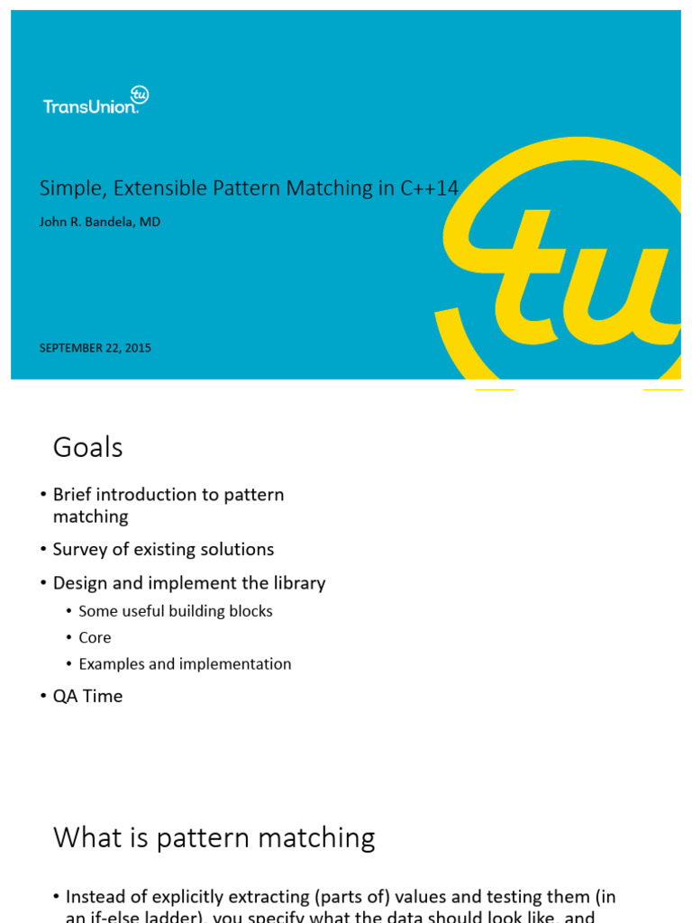 C++14 Pattern Matching Overview | PDF | Pointer (Computer Programming ...