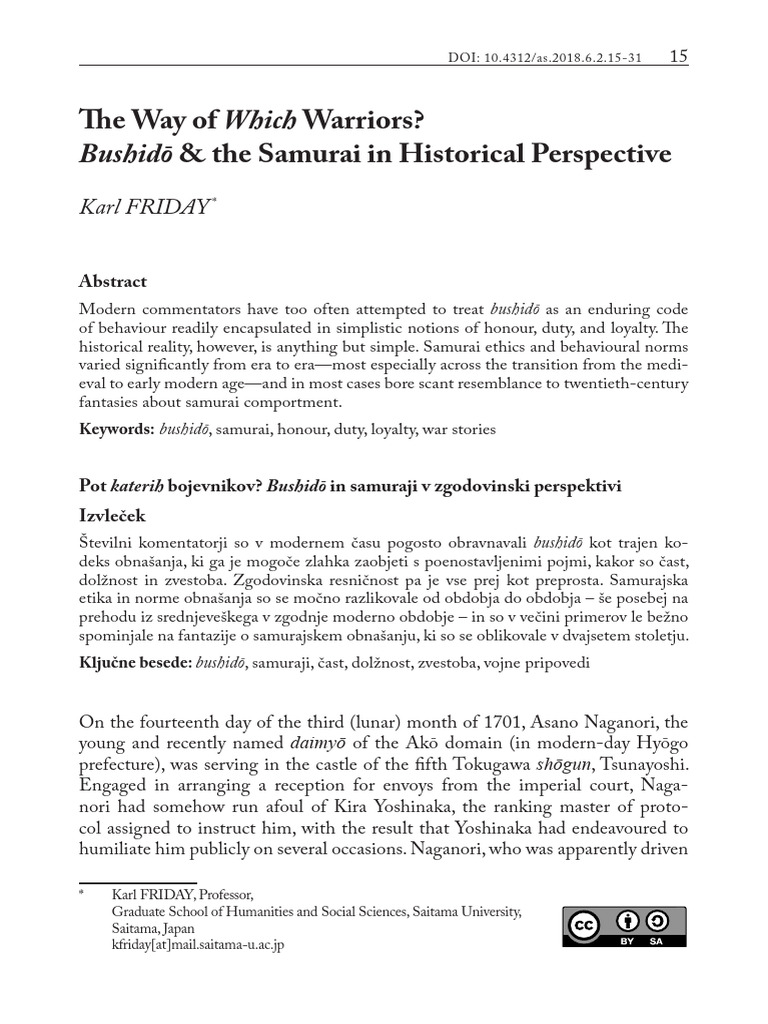Samurai Ethics: A Historical Overview | PDF | Bushido | Samurai
