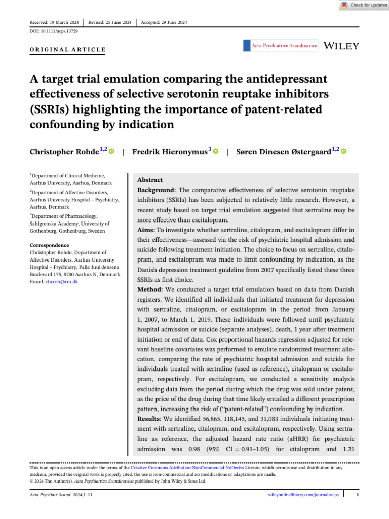 Christopher Rohde 2024 - A Target Trial Emulation Comparing The ...