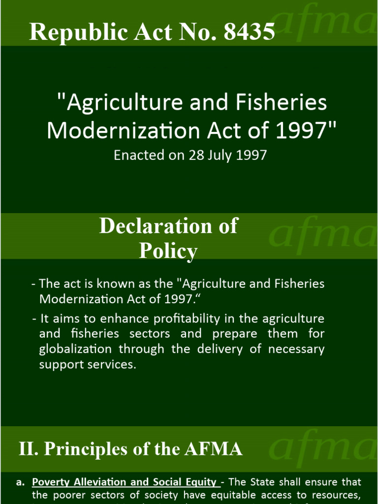 Republic Act No 8435 - AFMA | PDF | Agriculture | Infrastructure
