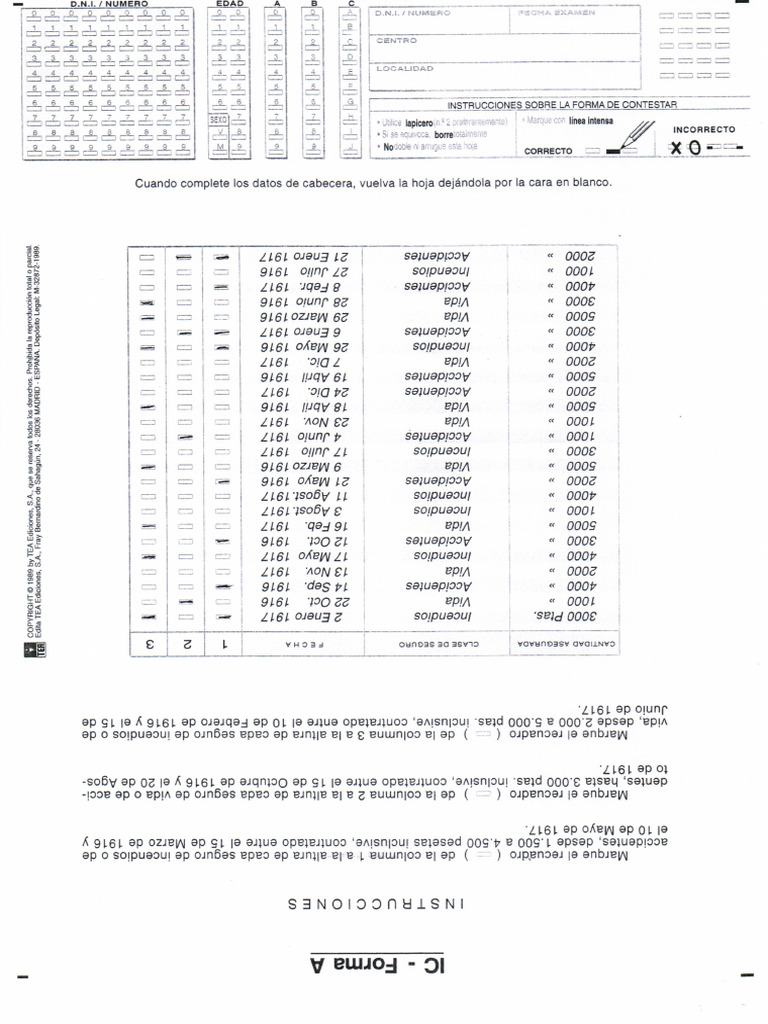 Psicotecnico IC Forma A y B CORREGIDO | PDF
