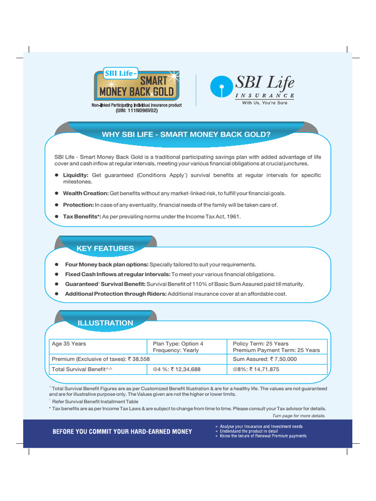 Smart Money Back Gold Single Pager 05aug2016 | PDF