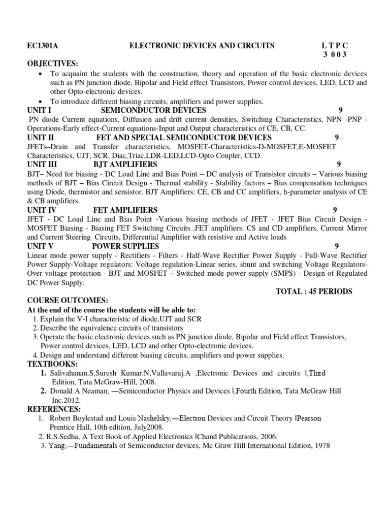 Unit - 1 Study Materal - Edc | PDF | P–N Junction | Bipolar Junction Transistor