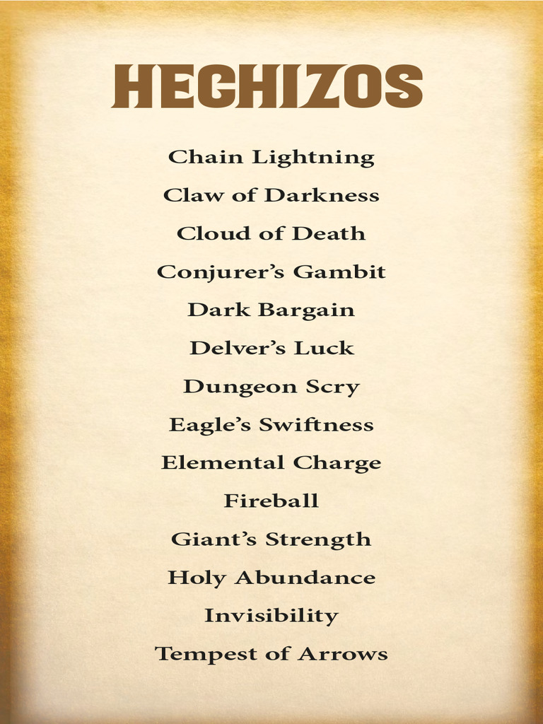 Tiny Epic Dungeons Spell List | PDF